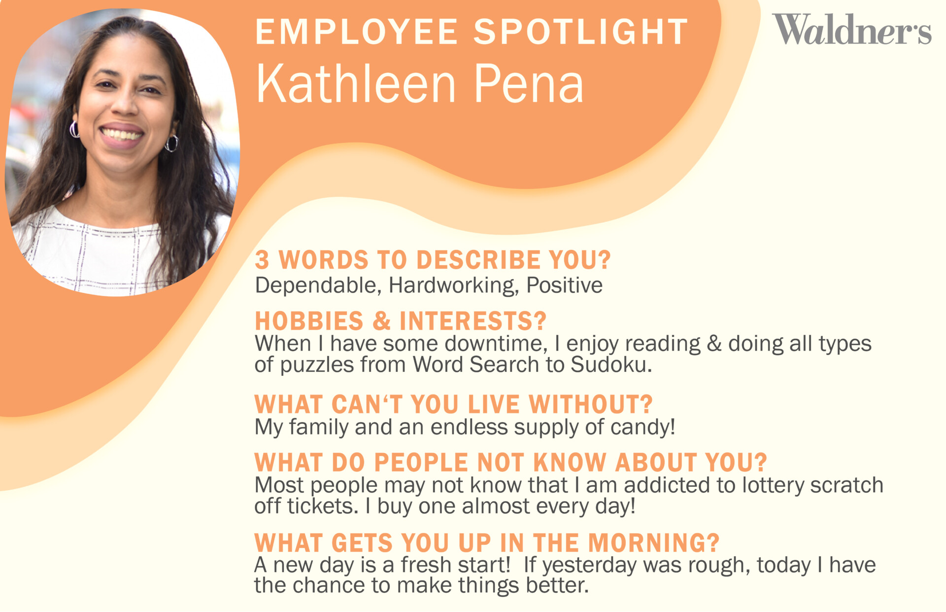 Employee Spotlight Series: Kathleen Pena - Waldner’s Business Environments